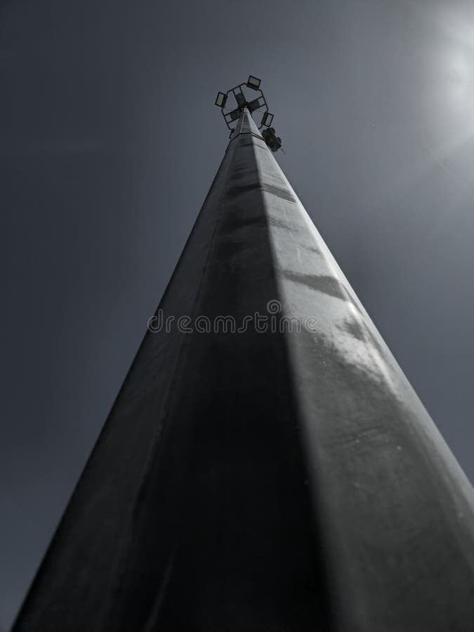 Lighting Pole with Four Lamps Stock Photo - Image of four, daytime ...