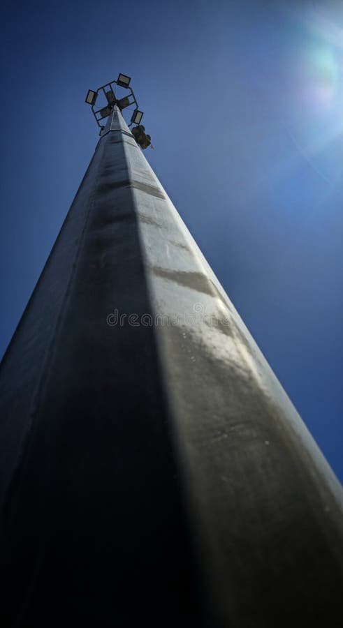 Lighting Pole with Four Lamps Stock Image - Image of lamps, daytime ...