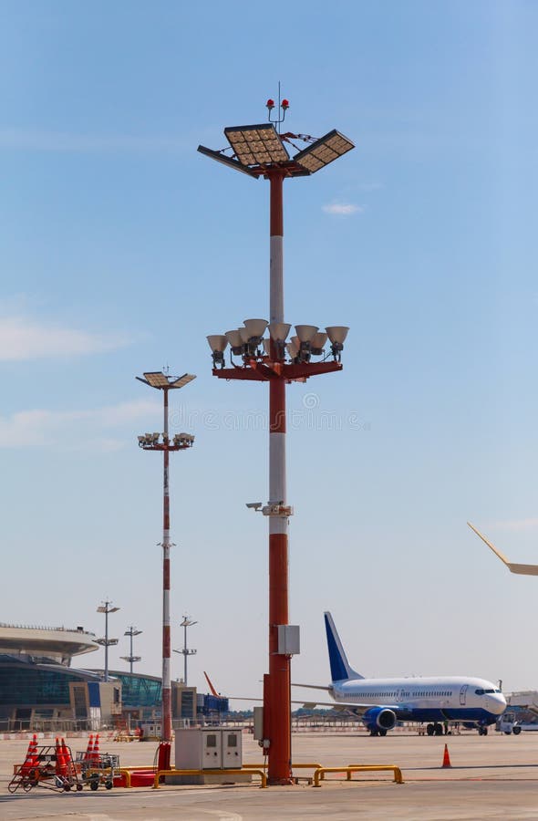 Lighting Pole Platform at the Airport Stock Photo - Image of modern ...