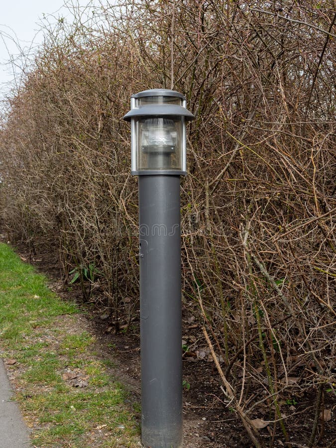 Lighting Poles in the Park. Lighting Paths in the Park. Stock Image ...