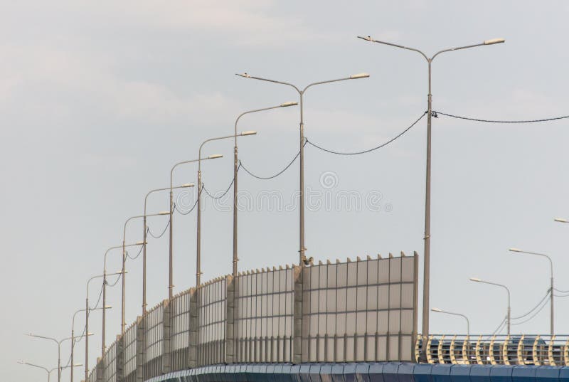 Lighting Poles on the Road during the Day Stock Photo - Image of power ...