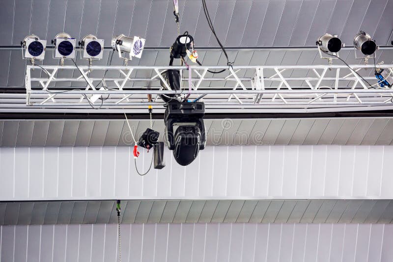 Lighting Rig with Spotlights Stock Photo - Image of electric, theater ...