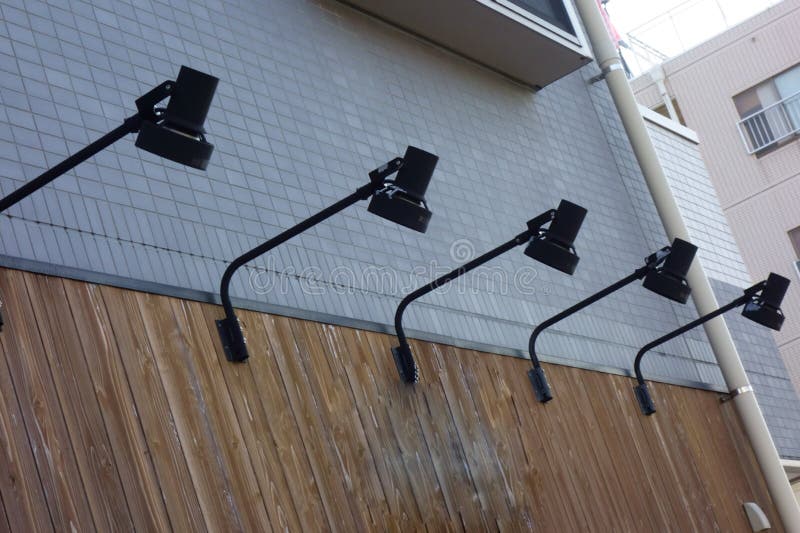 Lighting the signboard stock photo. Image of lamp, wall - 175145862