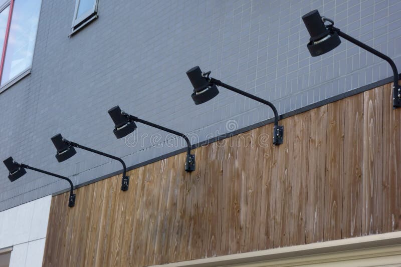 Lighting the signboard stock photo. Image of lamp, wall - 175145862