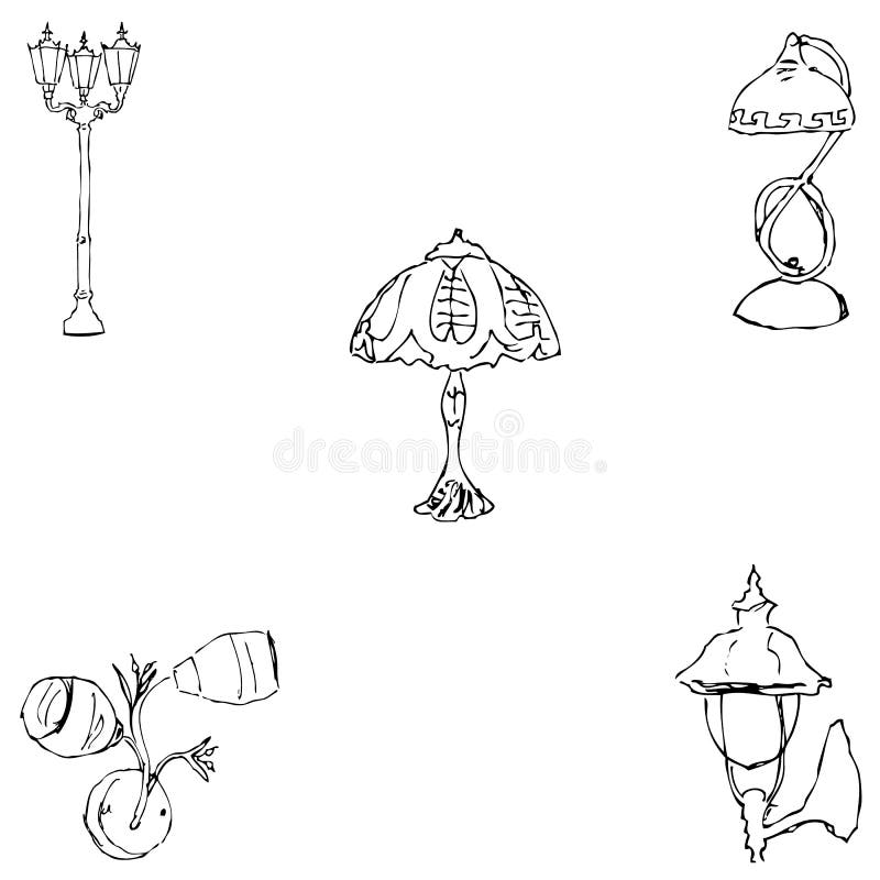Lighting. Sketch by Hand. Pencil Drawing by Hand. Vector Image Stock ...