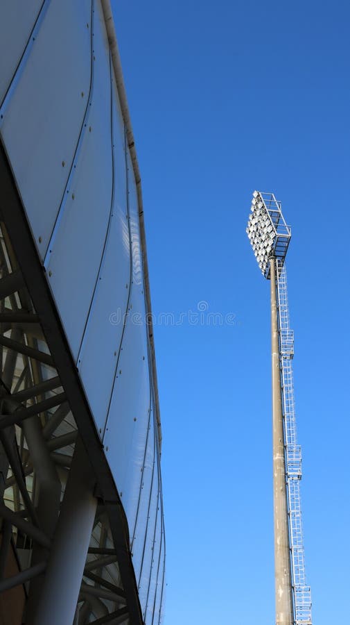 Lighting Spotlight in the Stadium Structure, Architectural Fragment ...