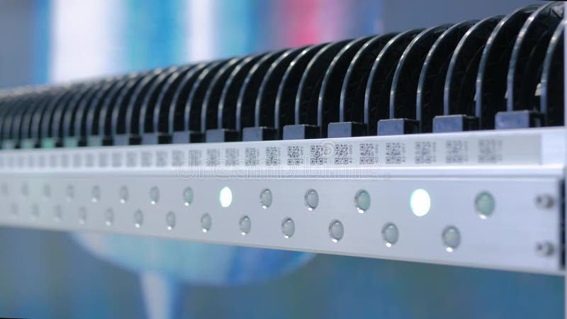 Lighting Status Indicator Signals on Electric Control Panel - Close Up ...