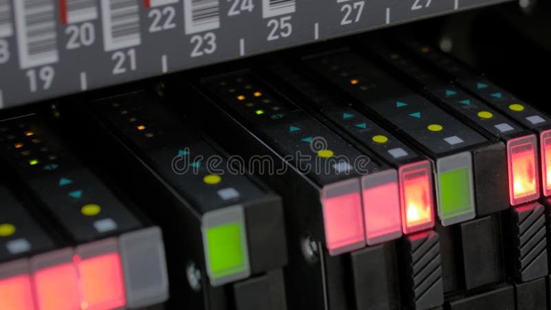 Lighting Status Indicator Signals on Electric Control Panel of Machine ...