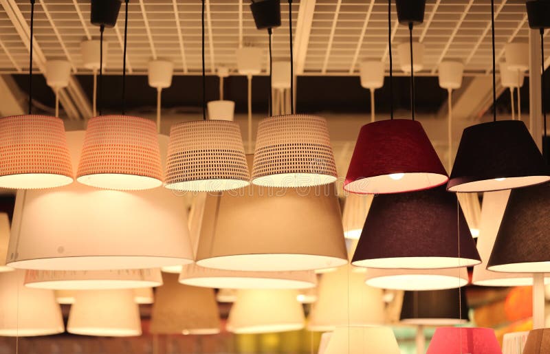 Electic Wall Lamp Display in a Lighting Store. Editorial Image - Image ...