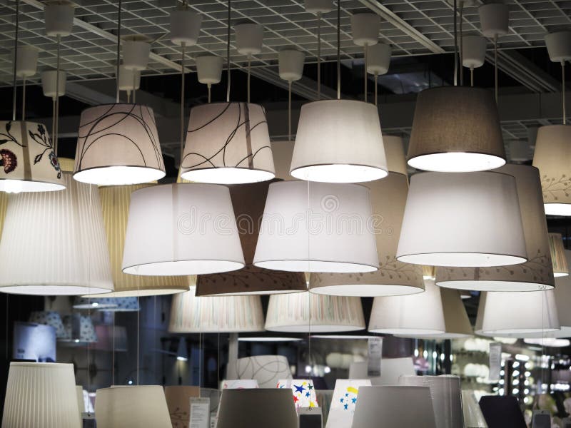 Electic Wall Lamp Display in a Lighting Store. Editorial Image - Image ...