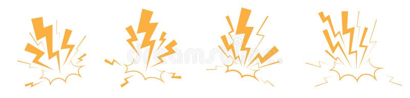 Lighting Strike Thunder Strike Icon Vector Cartoon Animate with Impact ...