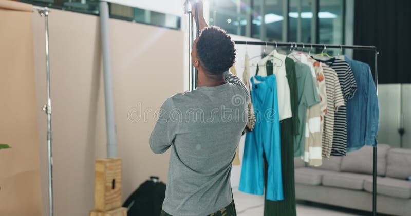 Lighting, Studio and Equipment for Shoot, Man and Planning for Setup ...