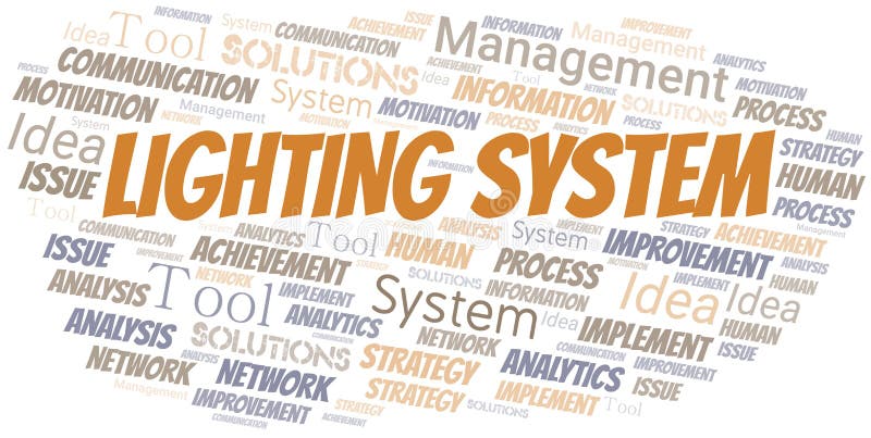 Lighting System Typography Vector Word Cloud. Stock Vector ...