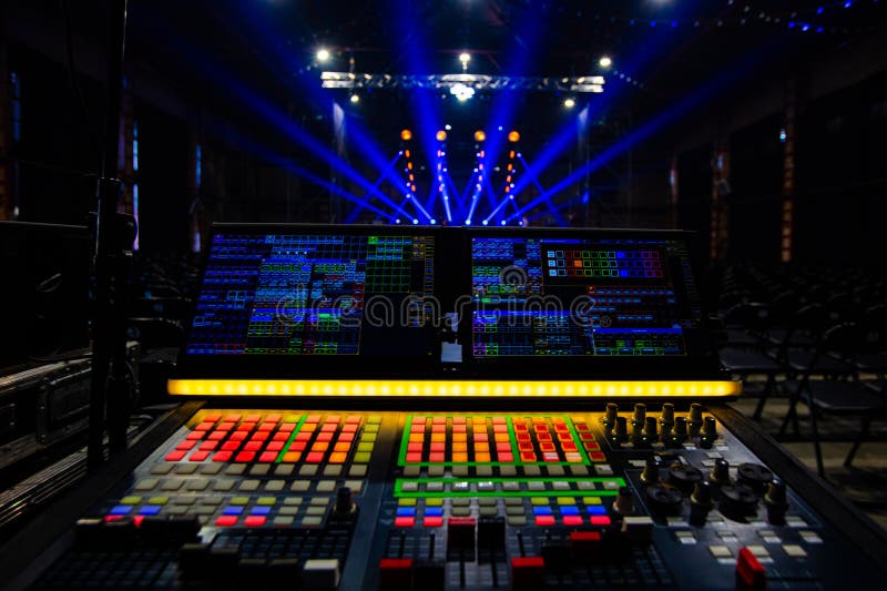 Lighting Technician Equipment Stock Photo - Image of computer, party ...