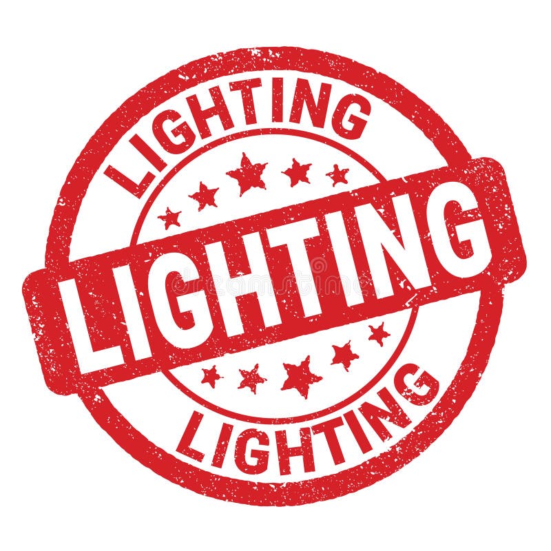 LIGHTING Text Written on Red Stamp Sign Stock Illustration ...
