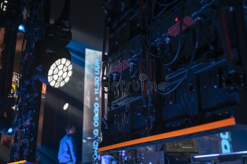 Lighting Truss Overview stock image. Image of overhead - 394274451