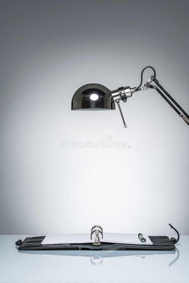 Lighting Up Notebook Diary Writing with Desk Lamp Stock Image - Image ...