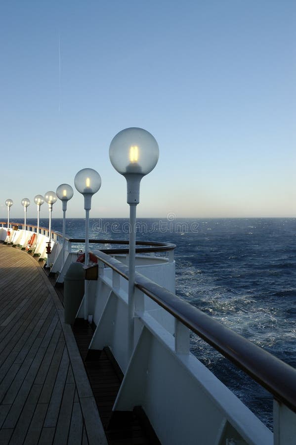 Lighting and Views of the Deck of a Cruise Ship Stock Image - Image of ...