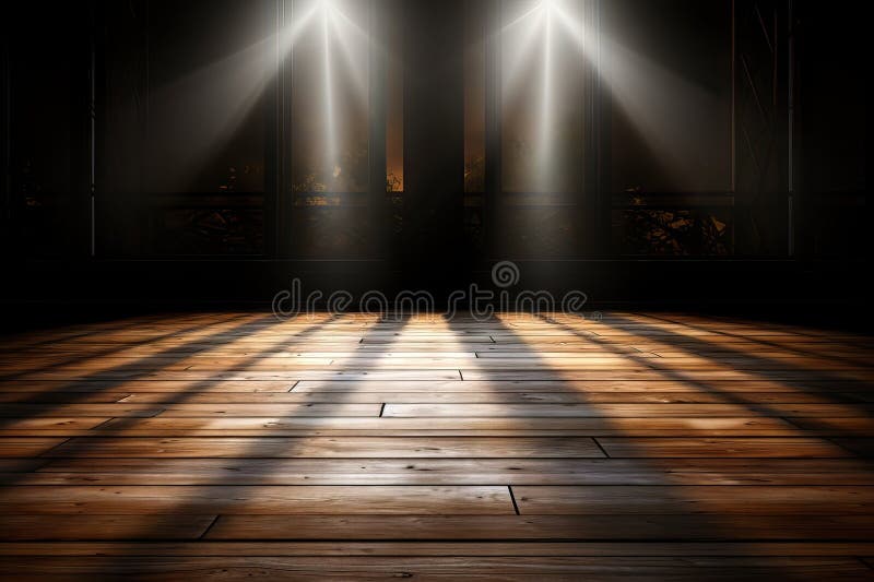 Lighting on a wooden floor stock image. Image of entertainment - 302194267