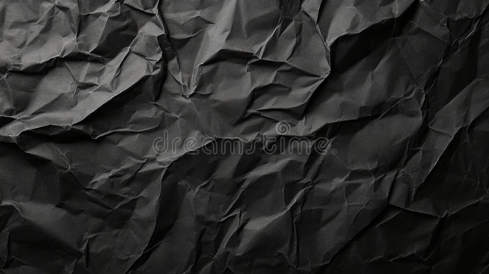 Lightly Crumpled Black Paper Background for Texture and Design Stock ...