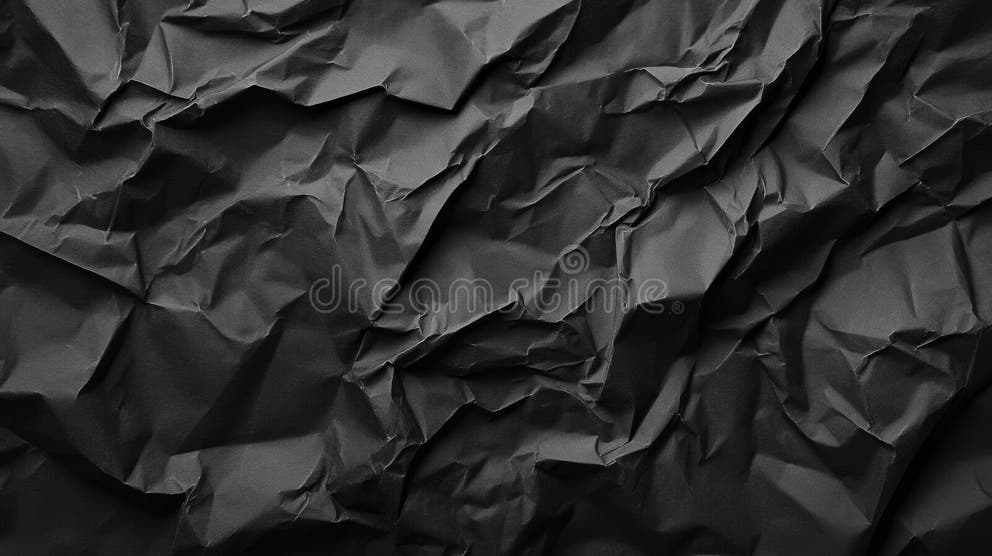 Lightly Crumpled Black Paper Background for Texture and Design Stock ...