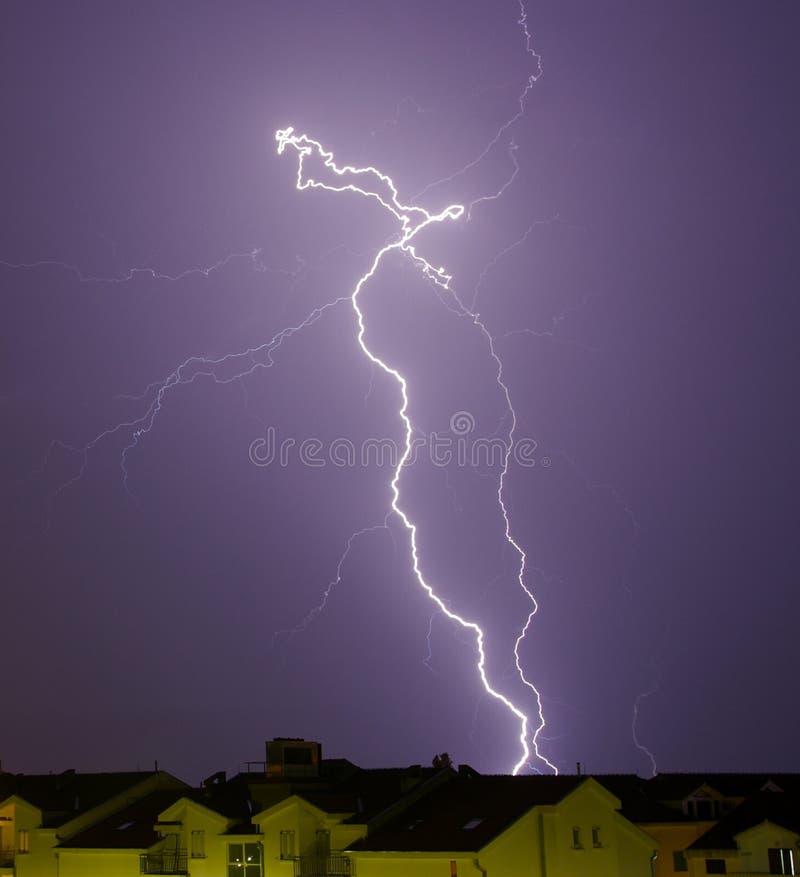 Lightning stock image. Image of city, nighttime, force - 1252829