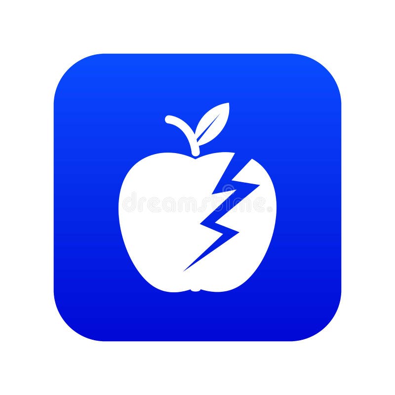 Lightning Apple Icon Blue Vector Stock Vector - Illustration of health ...