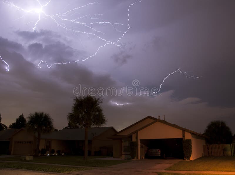 Lightning array stock image. Image of discharge, severe - 26178521