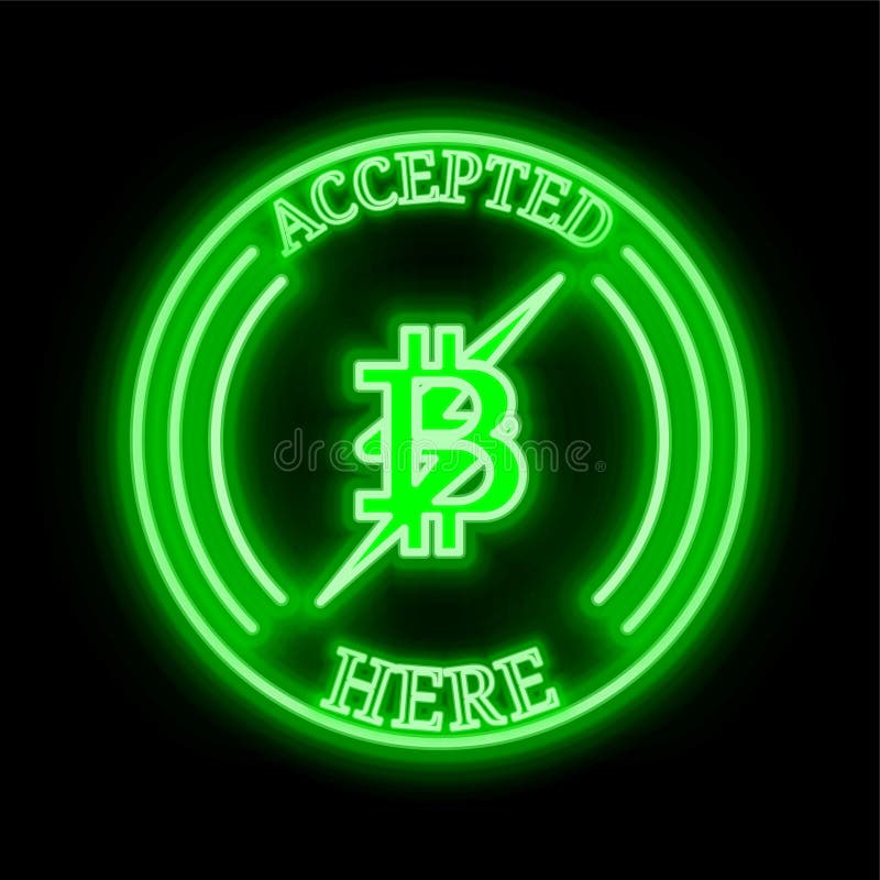 Lightning Bitcoin Accepted Here Sign Stock Vector - Illustration of ...
