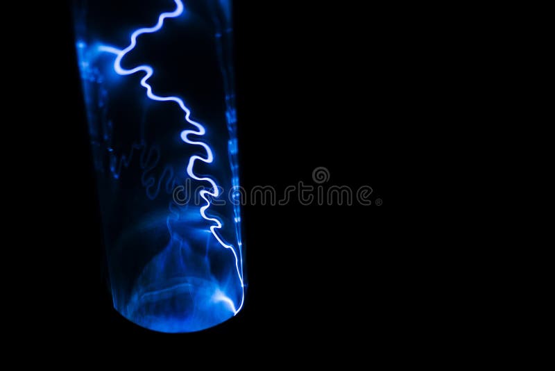Lightning Blue on a Black Background. Natural Magic Light Effect ...