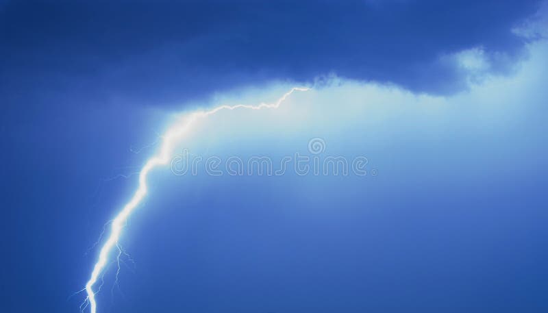 Lightning in a clear sky stock photo. Image of outdoors - 22466562