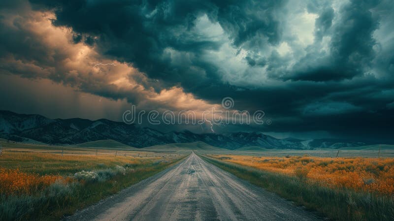 Lightning Bolt Above River stock image. Image of thunder - 322673027