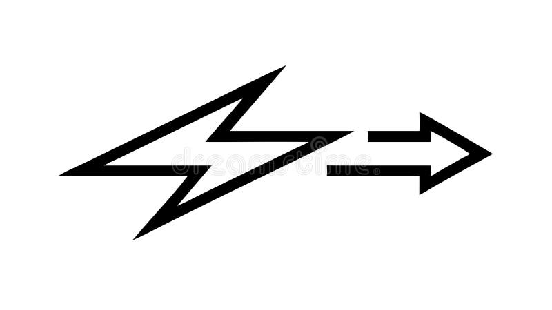Lightning Bolt Arrow Icon for Speed or Energy Transfer, Vector Design ...
