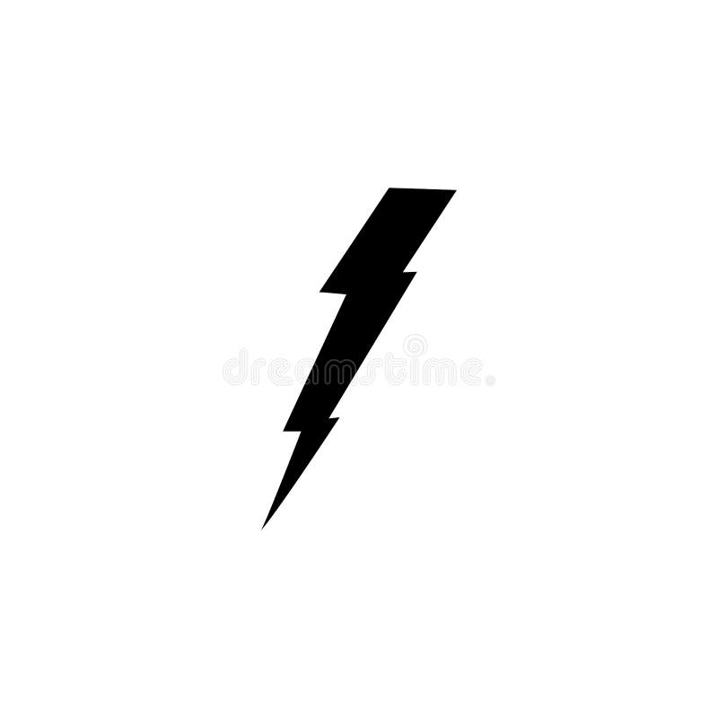 Lightning Bolt Black Icon. Vector Illustration Eps 10 Stock ...