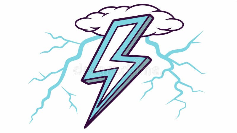 Lightning Bolt Cloud, Storm Weather Symbol Vector Design Generative AI ...