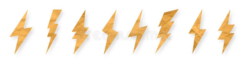 Lightning Bolt, Crumpled Paper Texture, Cardboard. Flash Symbol ...