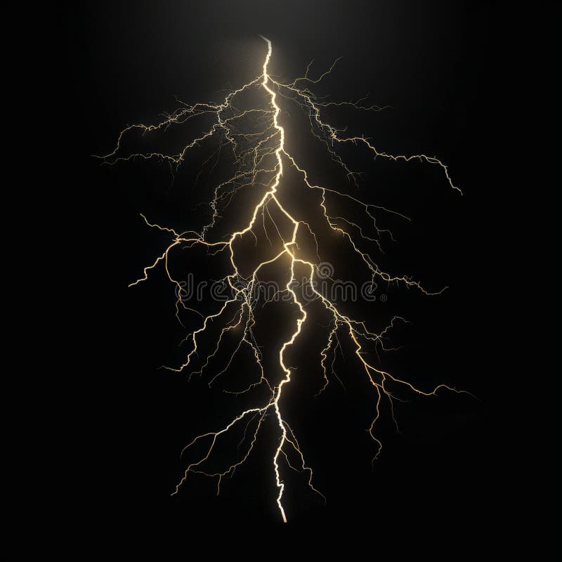 Lightning bolt in dark sky stock illustration. Illustration of ...