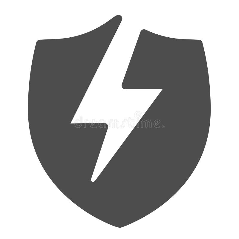 Lightning Bolt on Emblem Solid Icon, Electrician Service Concept ...