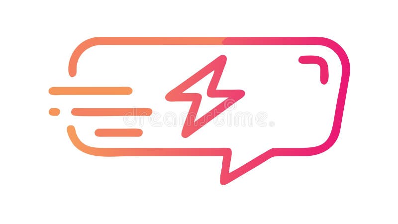 Lightning Bolt Energy Chat Bubble Icon, Quick Reply, Vector Design ...