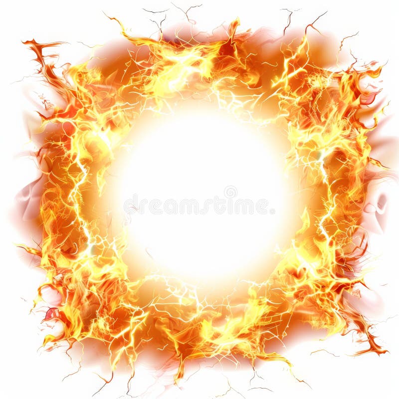 A Lightning Bolt Fire Frame with Jagged Flames Creating a Striking ...