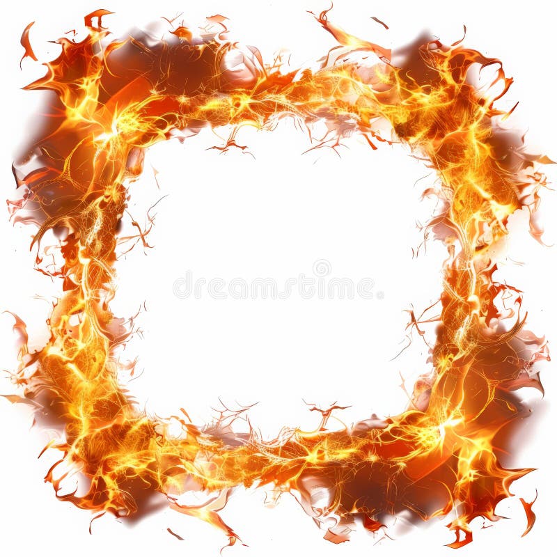 A Lightning Bolt Fire Frame with Jagged Flames Creating a Striking ...