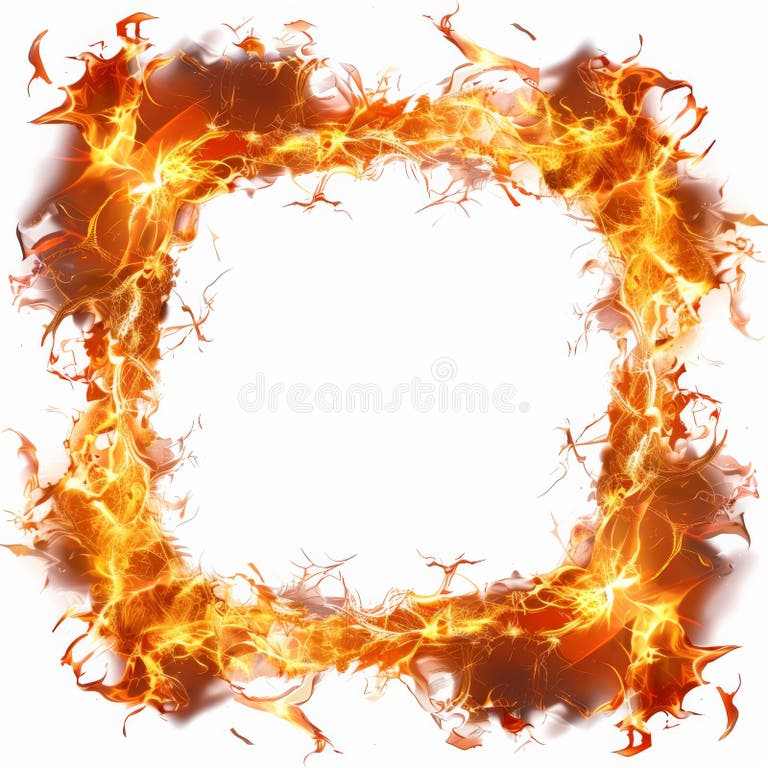 A Lightning Bolt Fire Frame with Jagged Flames Creating a Striking ...