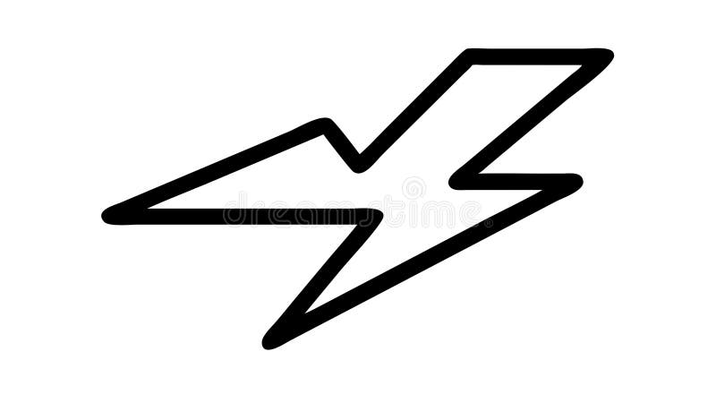 Lightning Bolt Flash Icon Outline for Electricity Power Storm and ...