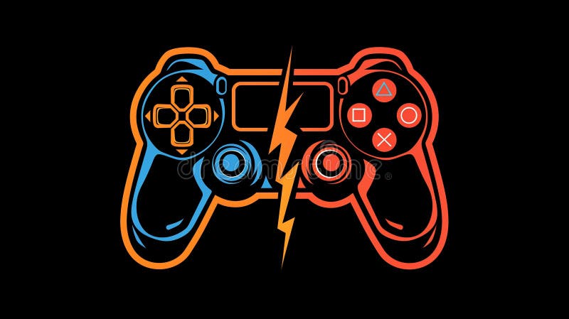 Lightning Bolt Gamepad Split Illustration, Ai Generated Stock ...