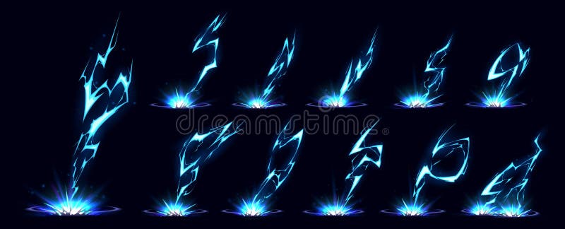 Lightning Bolt Hit into Ground, Vfx Effect, Strike Stock Vector ...