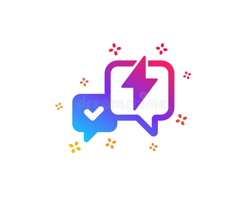 Lightning Bolt Icon. Chat Messages Sign. Vector Stock Vector ...