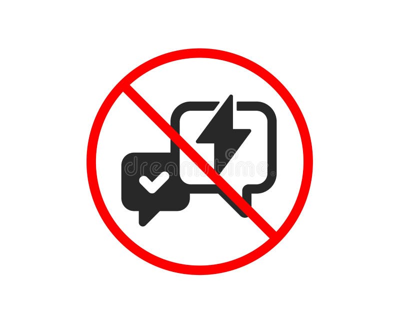 Lightning Bolt Icon. Chat Messages Sign. Vector Stock Vector ...