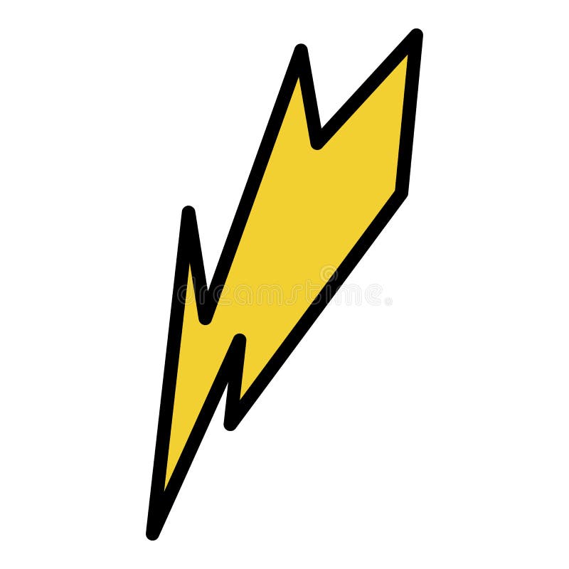 Lightning Bolt Icon Color Outline Vector Stock Vector - Illustration of ...