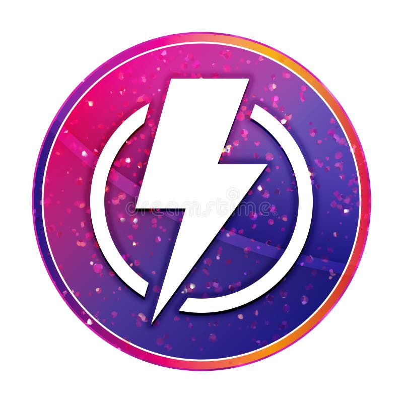 Lightning Bolt Icon Creative Trendy Colorful Round Button Illustration ...