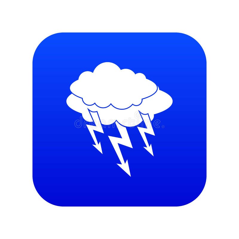 Blue Lightning Bolt Icon, Isometric Style Stock Vector - Illustration ...